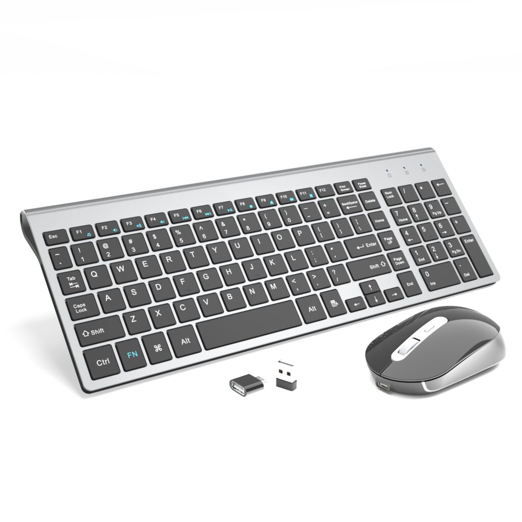 Wireless Keyboard and Mouse,Ultra Thin Sleek Design Keyboard and Mouse ...