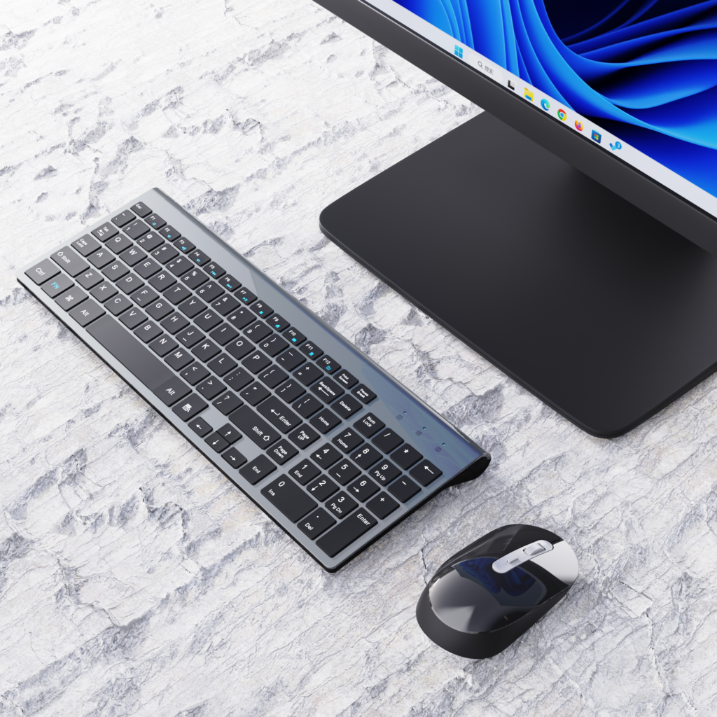 Wireless Keyboard and Mouse,Ultra Thin Sleek Design Keyboard and Mouse ...