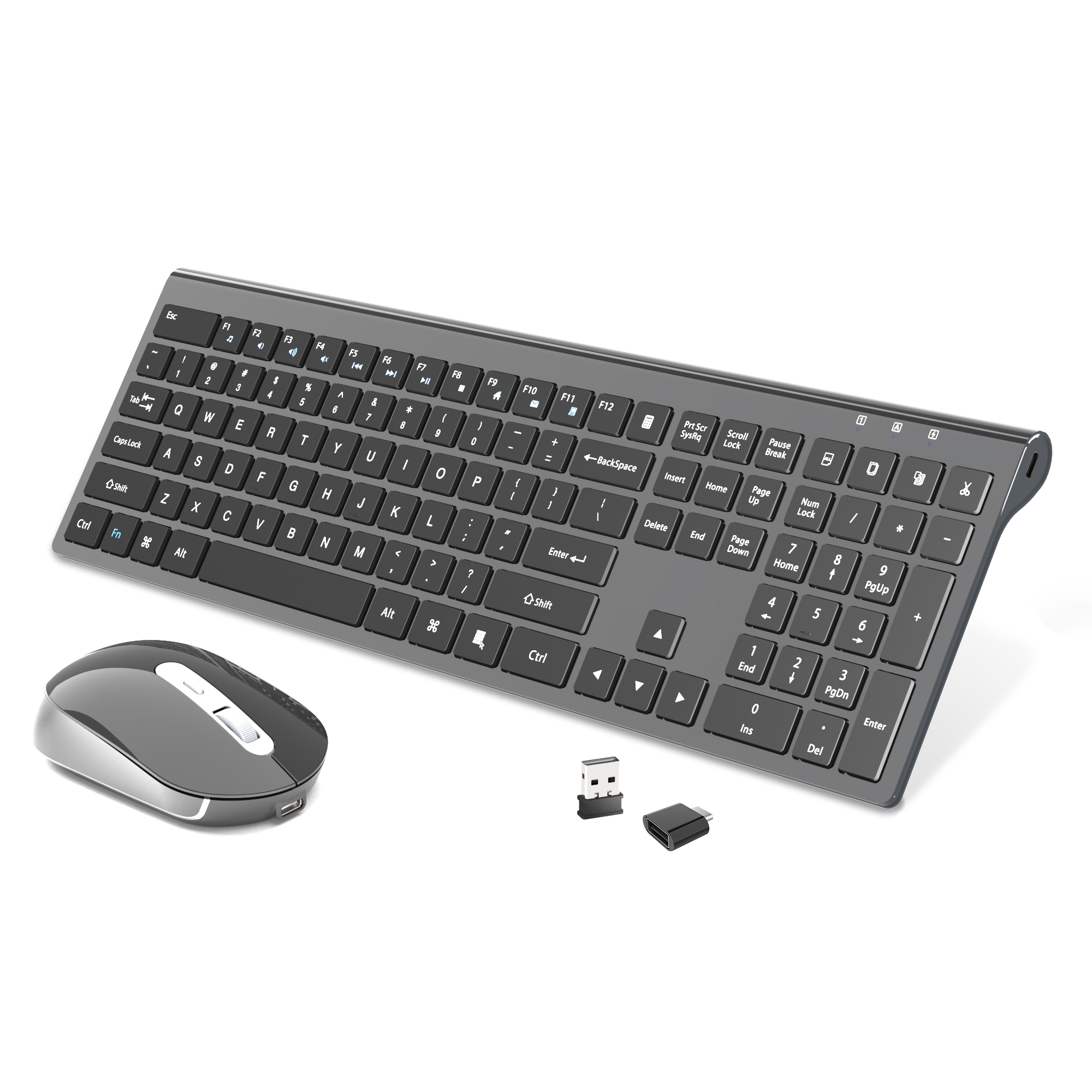 CREATMOR Rechargeable Wireless Keyboard and Mouse Combo,Ergonomic Full ...