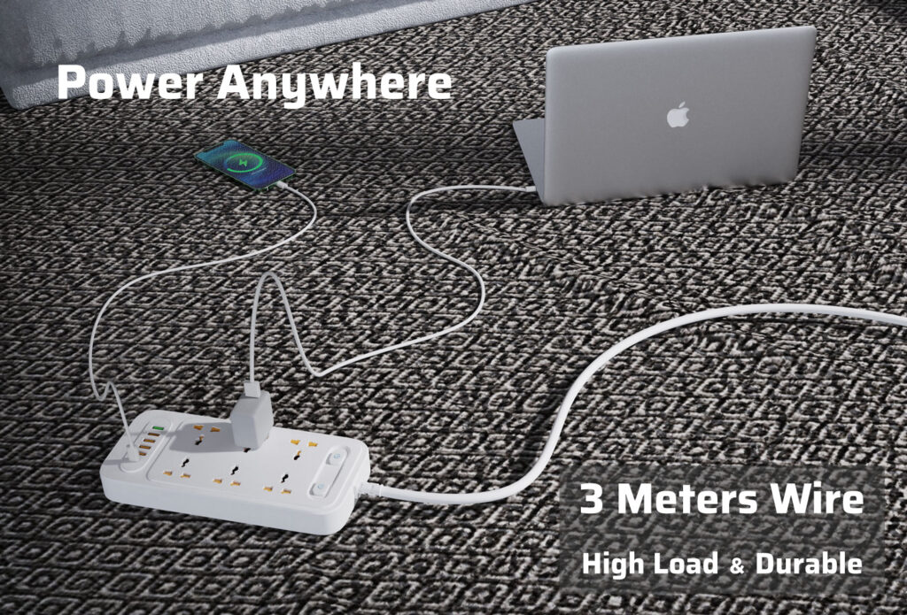 Surge Protection Power Board 20W PD Typc C Port,3 Meters Surge ...